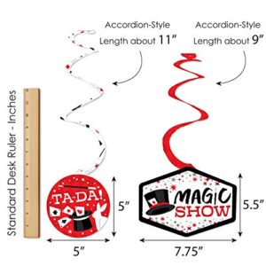 Big Dot of Happiness Ta-Da, Magic Show - Magical Birthday Party Hanging Decor - Party Decoration Swirls - Set of 40