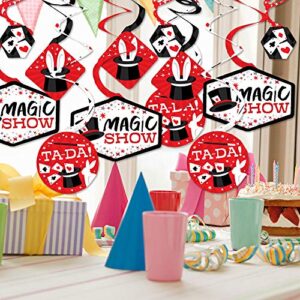 Big Dot of Happiness Ta-Da, Magic Show - Magical Birthday Party Hanging Decor - Party Decoration Swirls - Set of 40