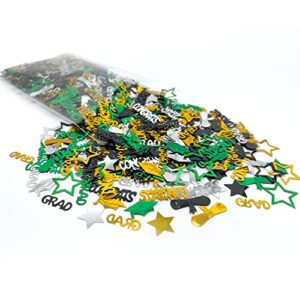 Graduation Confetti 2023 - Pack of 1000 | Grad Confetti, Green and Gold Graduation Decorations | Graduation Centerpieces for Tables 2023 | Green Graduation Party Decorations 2023 Confetti Graduation