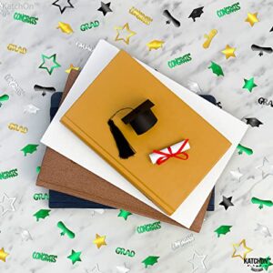 Graduation Confetti 2023 - Pack of 1000 | Grad Confetti, Green and Gold Graduation Decorations | Graduation Centerpieces for Tables 2023 | Green Graduation Party Decorations 2023 Confetti Graduation