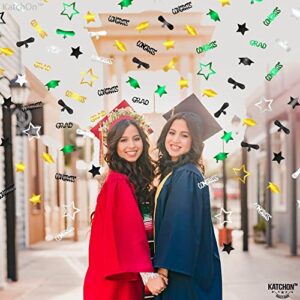 Graduation Confetti 2023 - Pack of 1000 | Grad Confetti, Green and Gold Graduation Decorations | Graduation Centerpieces for Tables 2023 | Green Graduation Party Decorations 2023 Confetti Graduation