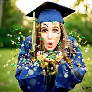 Graduation Confetti 2023 - Pack of 1000 | Grad Confetti, Green and Gold Graduation Decorations | Graduation Centerpieces for Tables 2023 | Green Graduation Party Decorations 2023 Confetti Graduation