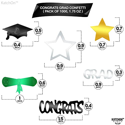 Graduation Confetti 2023 - Pack of 1000 | Grad Confetti, Green and Gold Graduation Decorations | Graduation Centerpieces for Tables 2023 | Green Graduation Party Decorations 2023 Confetti Graduation