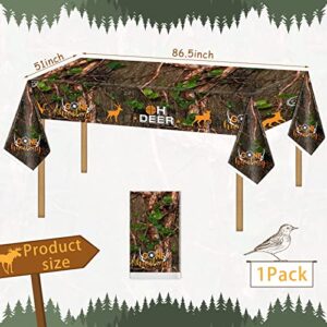 Hunting Tablecloths Hunting Party Decorations Camo Table Covers Hunting Party Supplies Plastic Hunting Table Decorations for Hunting Camo Birthday Baby Shower Party Supplies (1 Piece)