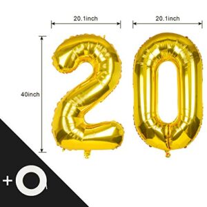 40 Inch 2023 Gold Foil Number Balloons for 2023 New Year Eve Festival Party Supplies Graduation Decorations (Four Numbers)