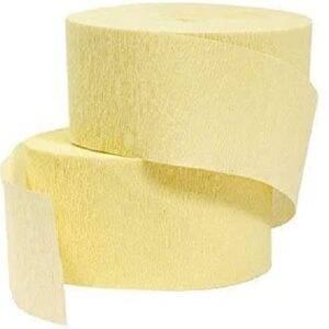 Light Yellow Crepe Paper Streamers Made in USA (3 Rolls Light Yellow)