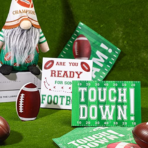 4 Pieces Football Tiered Tray Decor Farmhouse Rustic Football Decorations Football Table Centerpieces Rugby Gnomes Plush Ornament for Fans Club Football Theme Party Supplies Football Season