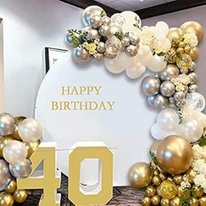 beliueyes balloon garland arch kit 112 pcs metallic golden, metallic silver and white balloons set for wedding birthday bachelorette engagements anniversary party backdrop diy decorations