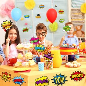 Superhero Cardboard Cutouts 36 Pack Hero Action Sign Cutouts Banner Decorations Garland for Kids Cartoon Superhero Baby Shower Celebrating Events Birthday Party Supplies Room Wall Decor