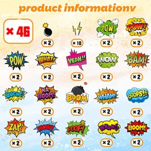 Superhero Cardboard Cutouts 36 Pack Hero Action Sign Cutouts Banner Decorations Garland for Kids Cartoon Superhero Baby Shower Celebrating Events Birthday Party Supplies Room Wall Decor