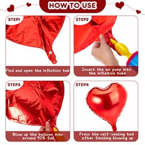 18 Inch Red Heart Shaped Balloons 40 Inch Bear Balloons Love Xoxo Balloons and 1000 Pieces Red Valentines Rose Petals for Valentine's Day, Anniversary Romantic Night Decoration