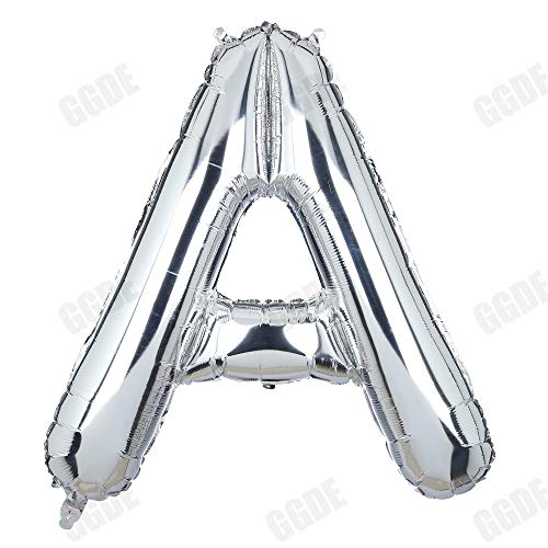 40 Inch Big Silver Letter Balloons Foil Mylar Wedding Bachelorette Wedding Birthday Bridal Shower Anniversary Celebration Graduation Single Party Decoration Alphabet A (A-Z)