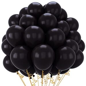 70pack 12 inch matte black latex balloons for black party supplies birthday decorations graduation decor halloween decorations