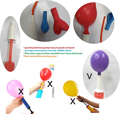 ESOLTON Balloon Pump Hand - 12.8" for Birthay Balloons Portable Manual Balloon Pump, Mini Hand Pump for Inflatables, Pool Floats, Party Garlands, Exercise and Yoga Balls