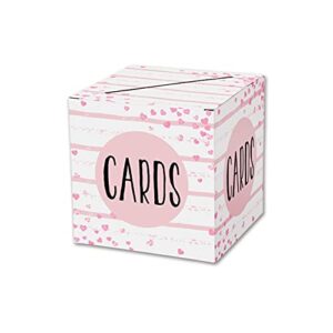 buildinest pink heart card box – pink heart gift cards box holder, party favor, decorations, wedding, bridal and baby showers, birthdays, graduations gift box – 1 set(fx02)