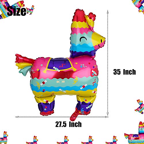 2 Pcs Llama Shaped Jumbo Mylar Foil Balloon Mexican Fiesta Theme Party Decorations Birthday Baby Shower Decor Supplies