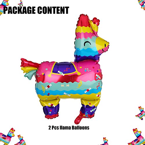 2 Pcs Llama Shaped Jumbo Mylar Foil Balloon Mexican Fiesta Theme Party Decorations Birthday Baby Shower Decor Supplies