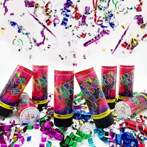 8 pcs party confetti poppers cannons for wedding birthday graduation baby shower anniversary christmas new year’s party celebrations supplies and favors