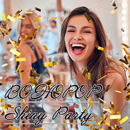 Party Poppers Confetti Shooters BOHOPOP Confetti Cannons 5 Packs (Gold) Confetti Popper Air Powered for Birthday, Wedding,Graduation, New Years Eve, Photos or Any Other Celebration With Party Poppers…