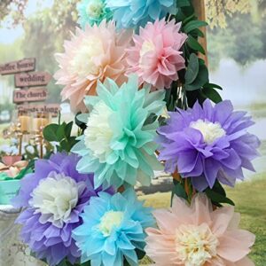 Mybbshower Pastel Tissue Paper Flower Baby Shower Centerpiece Living Room Wall Decor Pack of 10