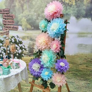 Mybbshower Pastel Tissue Paper Flower Baby Shower Centerpiece Living Room Wall Decor Pack of 10