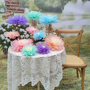 Mybbshower Pastel Tissue Paper Flower Baby Shower Centerpiece Living Room Wall Decor Pack of 10