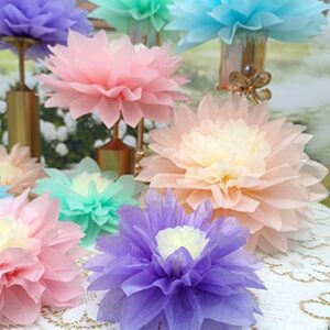 Mybbshower Pastel Tissue Paper Flower Baby Shower Centerpiece Living Room Wall Decor Pack of 10