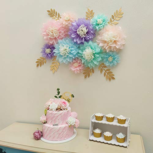 Mybbshower Pastel Tissue Paper Flower Baby Shower Centerpiece Living Room Wall Decor Pack of 10