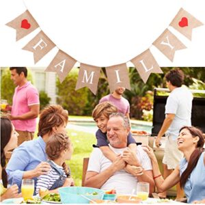 Family Bunting Banner Family Reunion Photo Prop Party Banner for Home Decoration Family Party