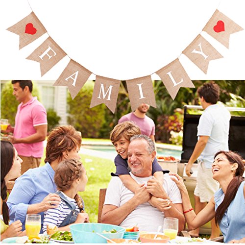 Family Bunting Banner Family Reunion Photo Prop Party Banner for Home Decoration Family Party