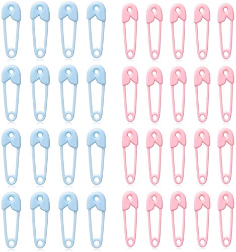 Mini Plastic Safety Pin Girl Baby Shower Table Decor 72Pcs Pins Baby Shower Favor Charms(36 Pink + 36 Blue)