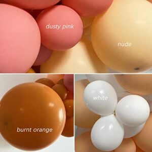 Daisy Balloon Garland Flower Theme Groovy Balloons Arch Pastel White Dusty Pink Blush Beige Nude Burnt Orange Boho Balloon Garland Kit For Baby Shower Birthday Hippie Peace Retro Party Decorations