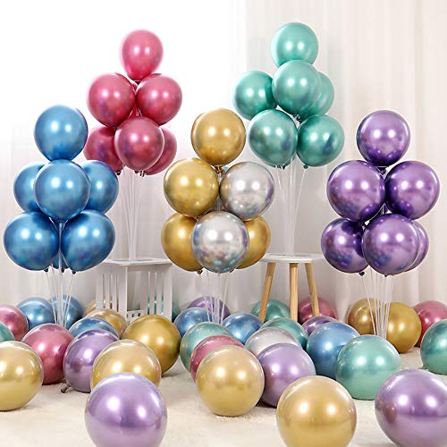 Chrome Metallic Balloons for Party 50 pcs 12 inch Thick Latex balloons for Birthday Wedding Engagement Anniversary Festival Picnic or any Friends & Family Party Decorations-Navy blue