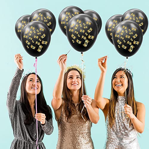 Money Themed Birthday Banner & Latex Balloons Decoration KIT Dollar Bill Party Decorations for Birthdays Baby Showers Casino Weddings Bachelorette Retirement Anniversary Graduations Party