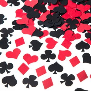 mowo casino confetti table decoration and las vegas theme party decoration (black,red,200pc)