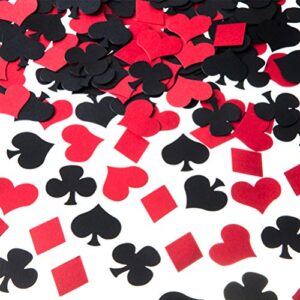 MOWO Casino Confetti Table Decoration and Las Vegas Theme Party Decoration (Black,red,200pc)