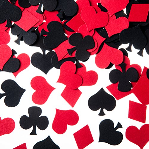 MOWO Casino Confetti Table Decoration and Las Vegas Theme Party Decoration (Black,red,200pc)