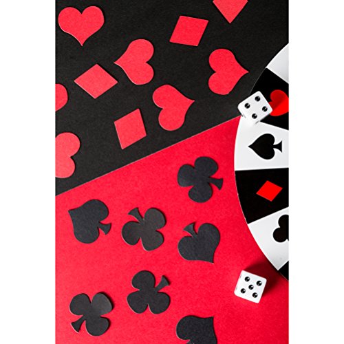 MOWO Casino Confetti Table Decoration and Las Vegas Theme Party Decoration (Black,red,200pc)