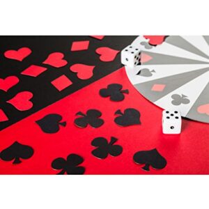 MOWO Casino Confetti Table Decoration and Las Vegas Theme Party Decoration (Black,red,200pc)