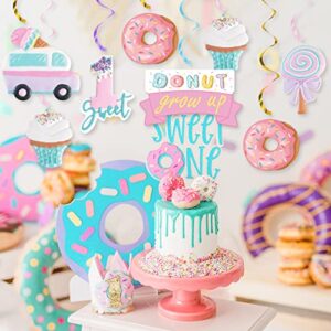 20Pcs Ice Cream Sweet One First Birthday Party Decorations, Ice Cream and Donut Party Hanging Swirls, Summer Ice Cream Party Ceiling Hanging Streamers for Ice Cream 1st Bday Girls Donut Party Supplies