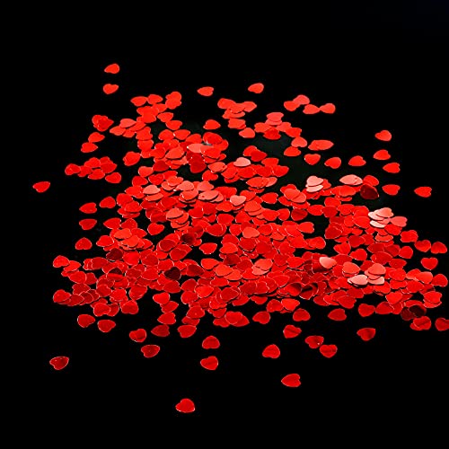 GUZON 60g Red Heart Confetti for Valentine's Day Heart Shaped Table Confetti for Wedding Party Decoration (0.4 Inch)