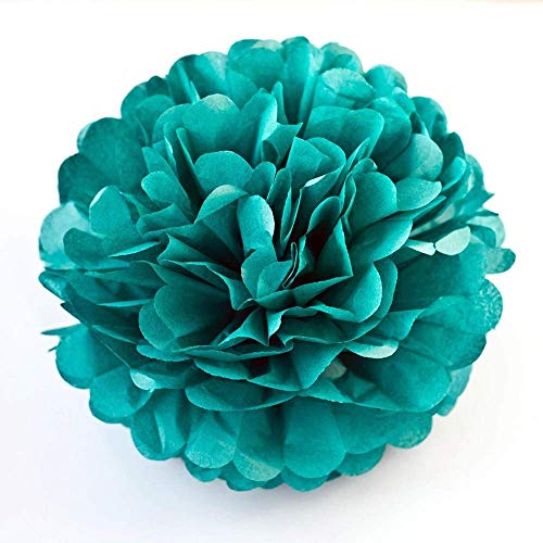 Teal Purple Lavender Silver Tissue Paper Pom Poms Flowers Tissue Tassel Garland Polka Dot Paper Garland Kit for Bridal Shower Snow or Sea Theme Mermaid Wedding Ball Party Decoration