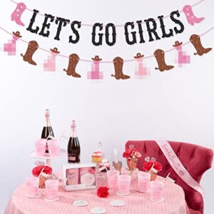 Let's Go Girls Banner Boot and Cowboy Hat Garland for Nashville Bachelorette Party Western Cowgirl Last Rodeo Last Hoedown Bachelorette Party Decorations