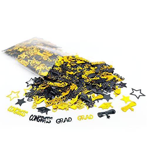 Congrats Grad Graduation Confetti 2023 - Pack of 1300 | Black and Gold Graduation Party Decorations 2023 | Congrats Grad confetti, Graduation Table Decorations | Class of 2023 Graduation Decorations