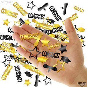 Congrats Grad Graduation Confetti 2023 - Pack of 1300 | Black and Gold Graduation Party Decorations 2023 | Congrats Grad confetti, Graduation Table Decorations | Class of 2023 Graduation Decorations