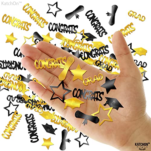 Congrats Grad Graduation Confetti 2023 - Pack of 1300 | Black and Gold Graduation Party Decorations 2023 | Congrats Grad confetti, Graduation Table Decorations | Class of 2023 Graduation Decorations