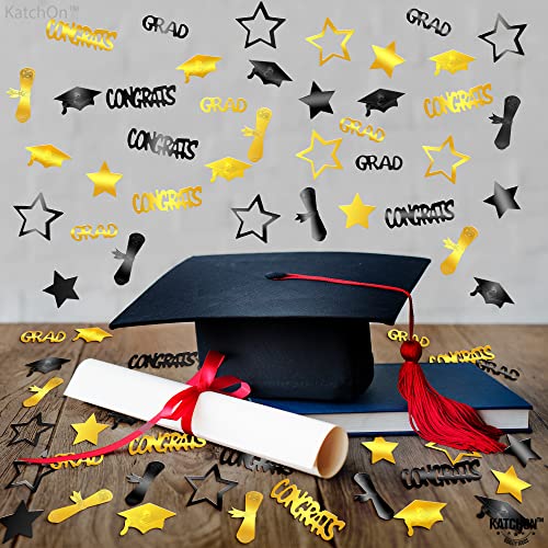 Congrats Grad Graduation Confetti 2023 - Pack of 1300 | Black and Gold Graduation Party Decorations 2023 | Congrats Grad confetti, Graduation Table Decorations | Class of 2023 Graduation Decorations