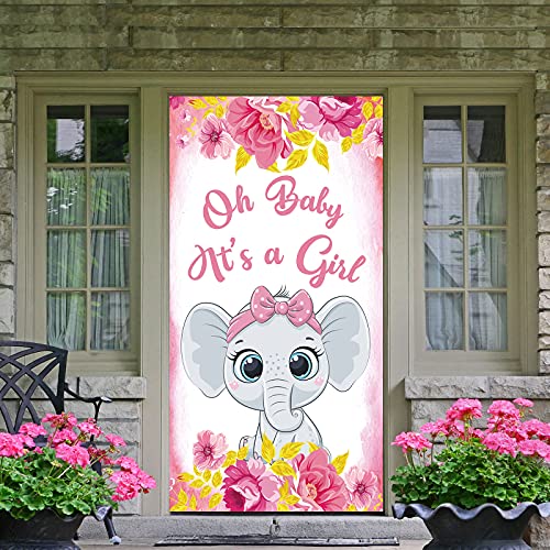 Dill-Dall Girl Baby Shower Door Banner, Oh Baby It's A Girl Sign, Girl Baby Shower / Gender Reveal / Welcome Baby Photography Background