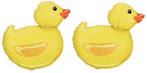 Set of 2 Yellow Rubber Ducky 29" Foil Party Balloons