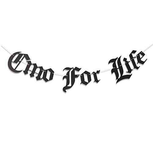 Emo For Life Old English Banner - Gothic Blackletter Garland For Party Decor, Funny Banner, Scene Kid, Pop Punk